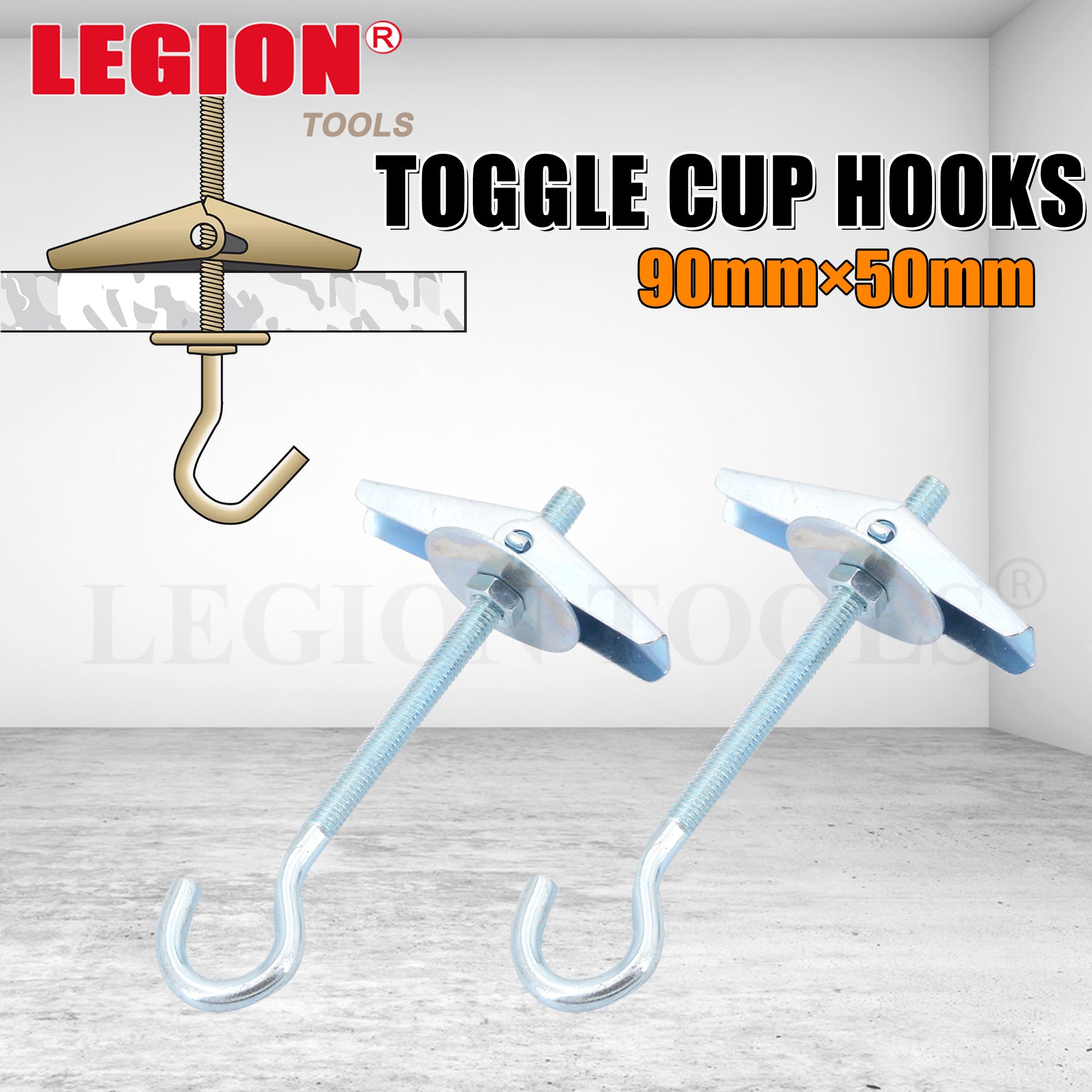 Ceiling Hook Springs Toggle Cup Hook M5 90mm – Legion Warehouse