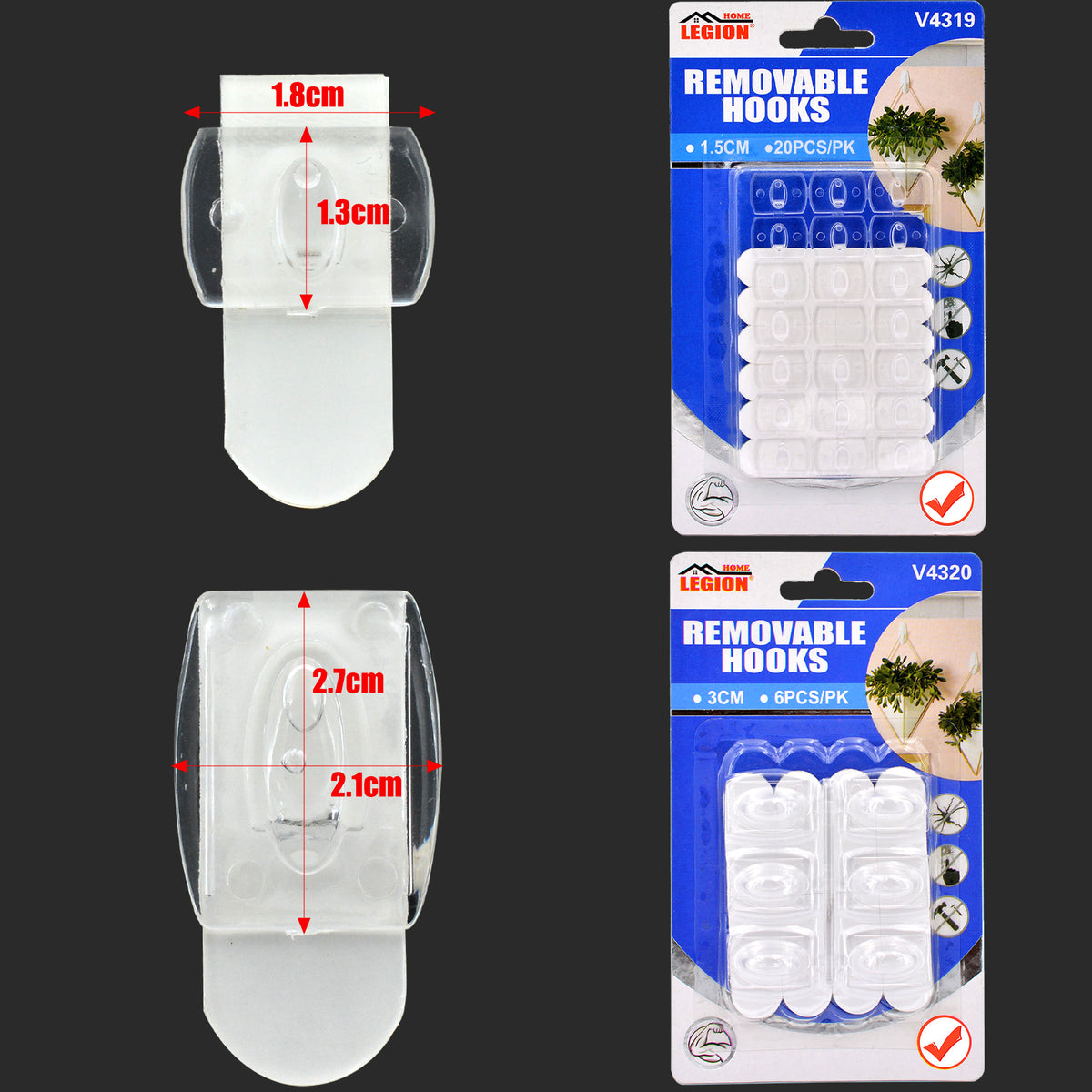 Clear Decorating Clips Self Adhesive – Legion Warehouse