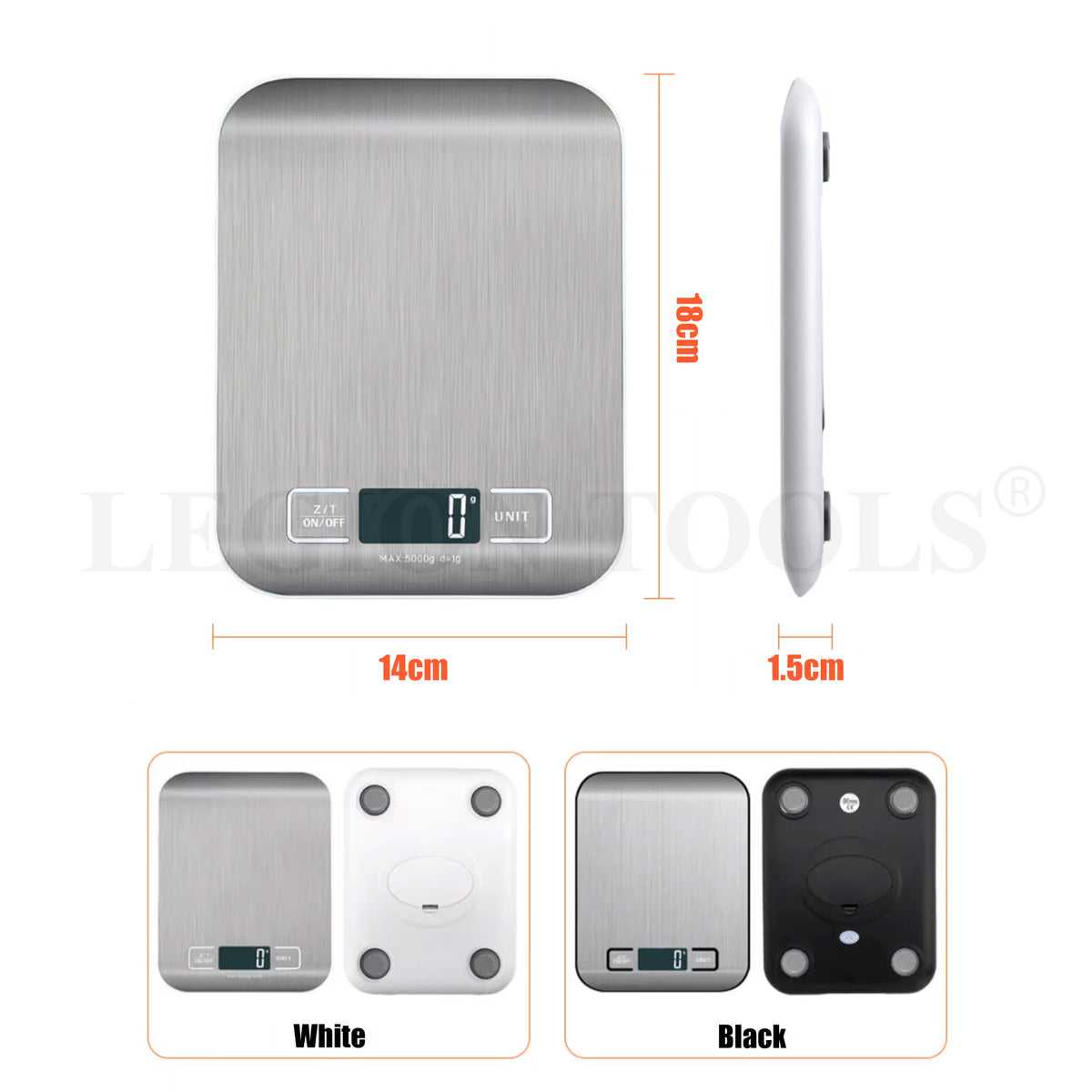 Electronic Digital Kitchen Scale Stainless Steel Scale 5kg – Legion ...