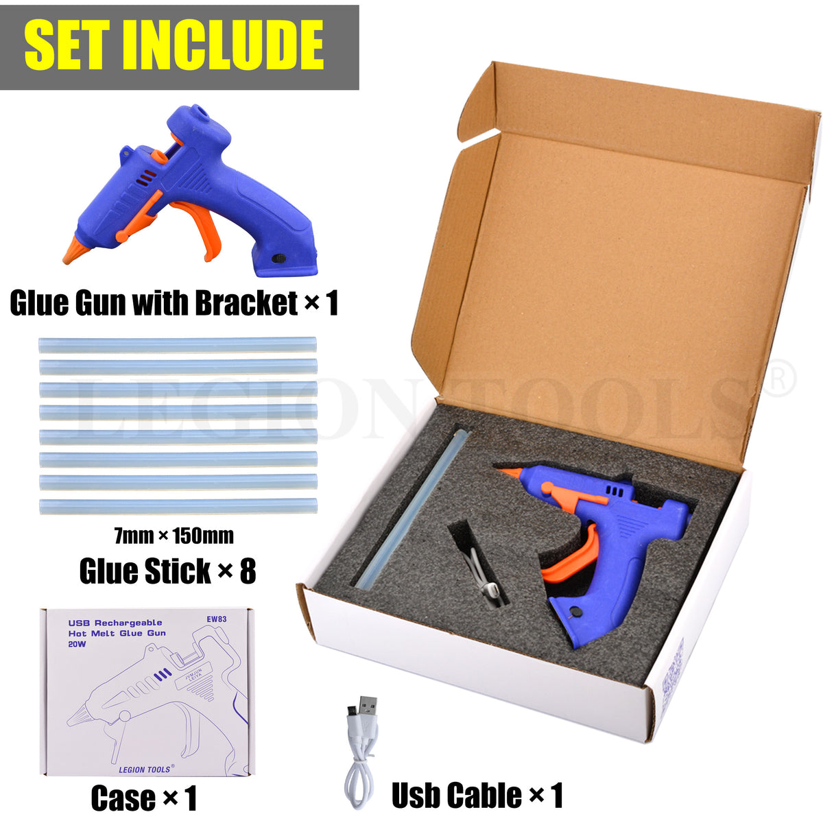 Cordless Hot Melt Glue Gun Set – Legion Warehouse