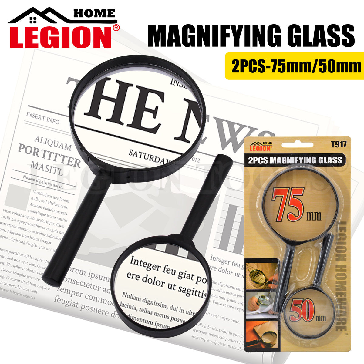 Magnifiers Magnifying Glass with Handle Pack of 2 – Legion Warehouse