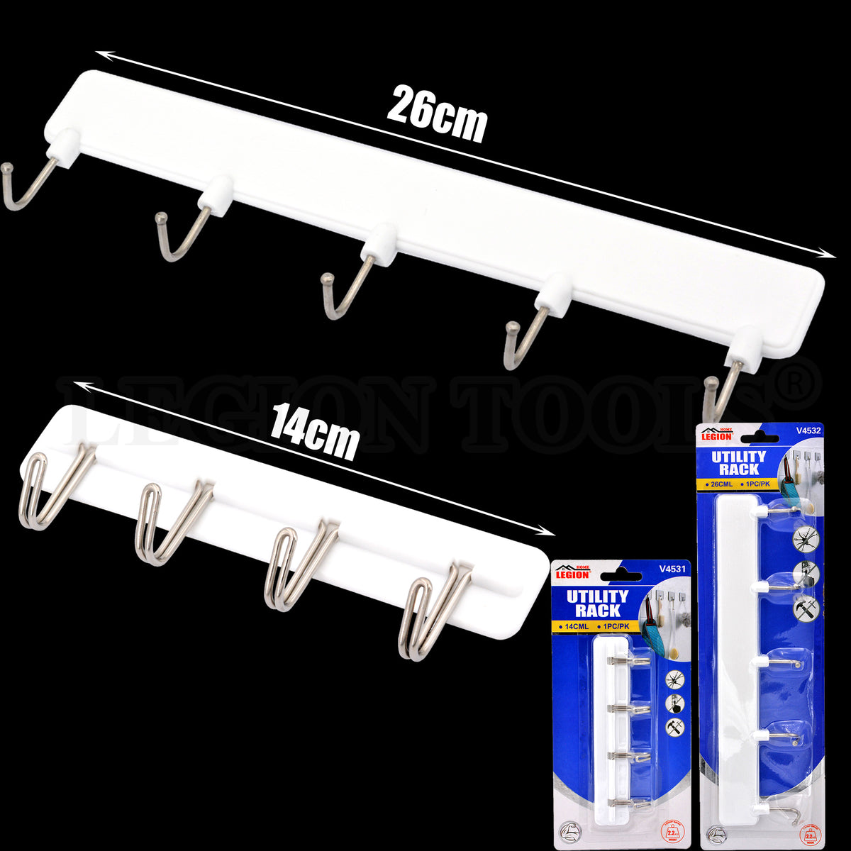 Self Adhesive Multipurpose Hook Rack – Legion Warehouse