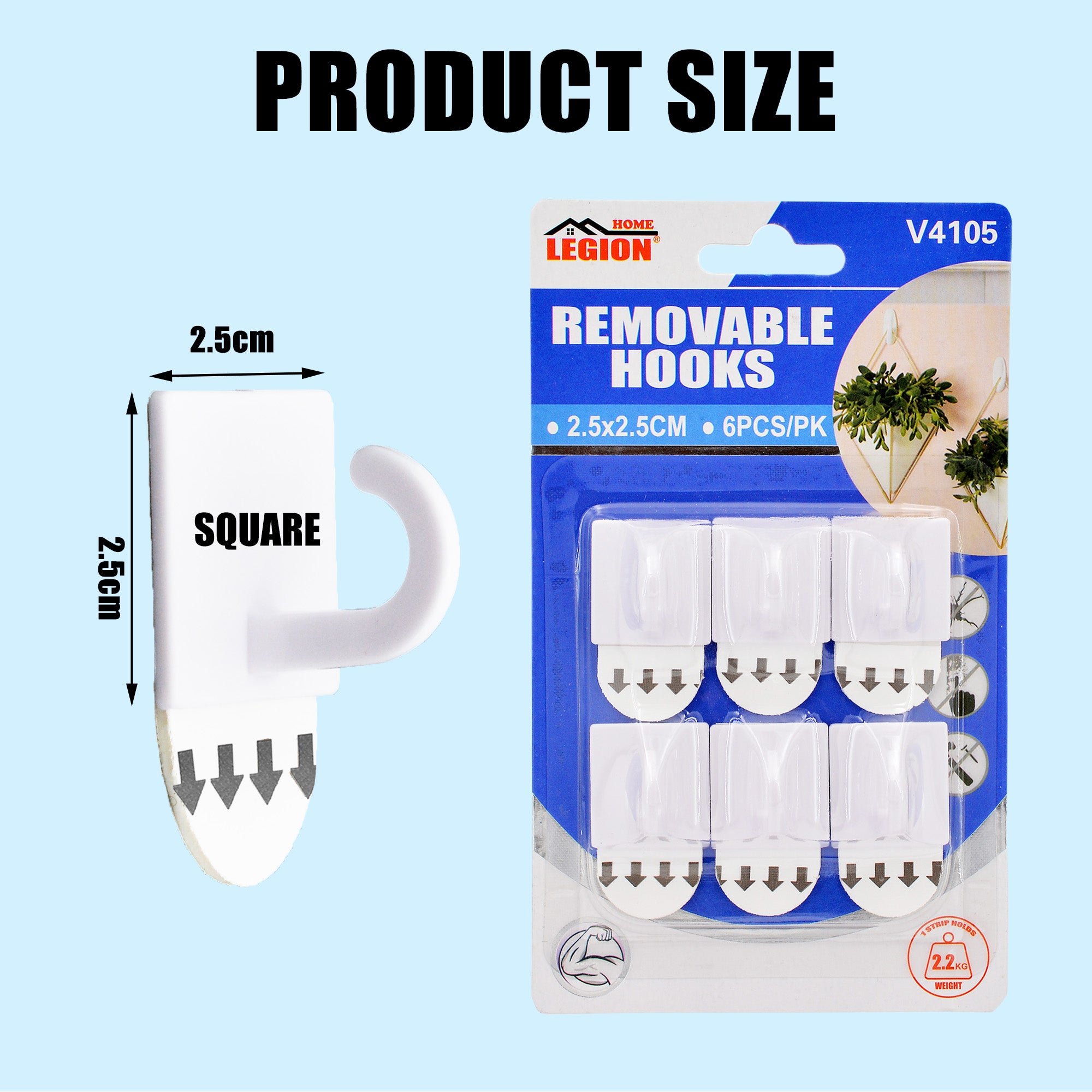 White Removable Hooks Self Adhesive – Legion Warehouse