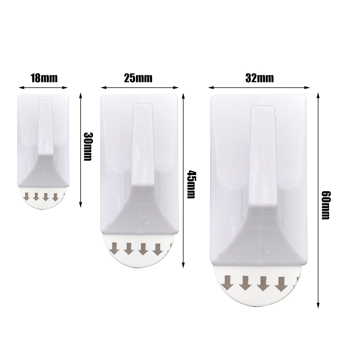 Removable Hooks 3 Sizes Self Adhesive Hook Set – Legion Warehouse