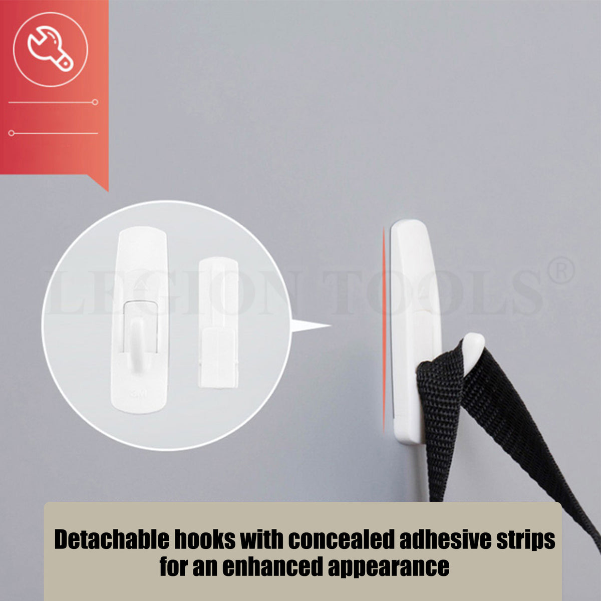White Removable Hooks Self Adhesive – Legion Warehouse