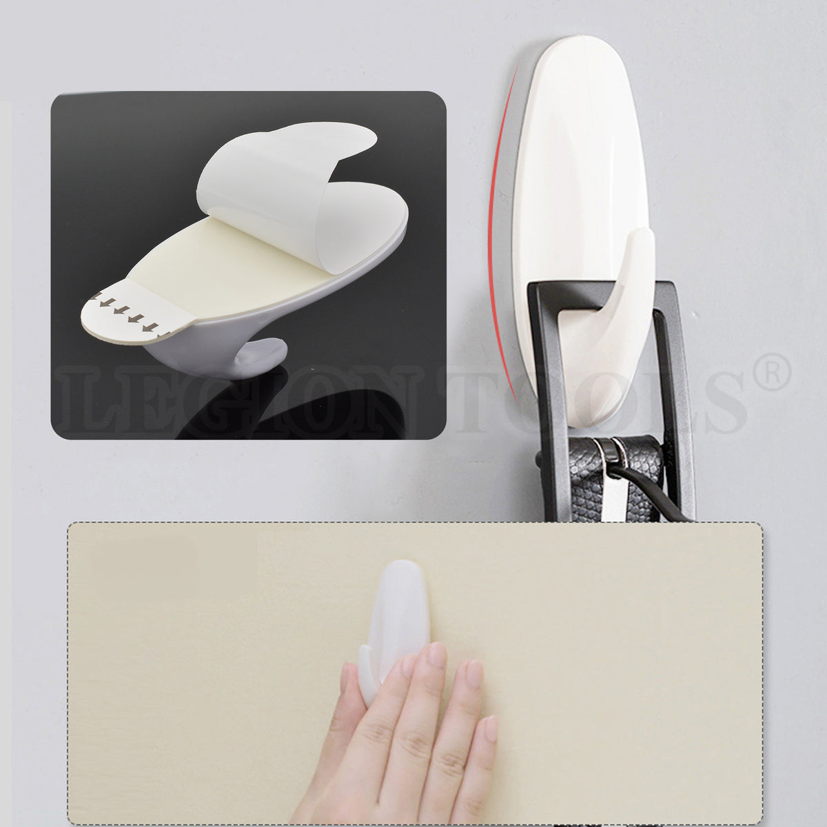 White Removable Hooks Self Adhesive – Legion Warehouse