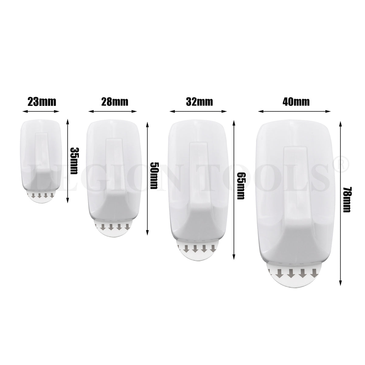 Removable Hooks 3 Sizes Self Adhesive Hook Set – Legion Warehouse