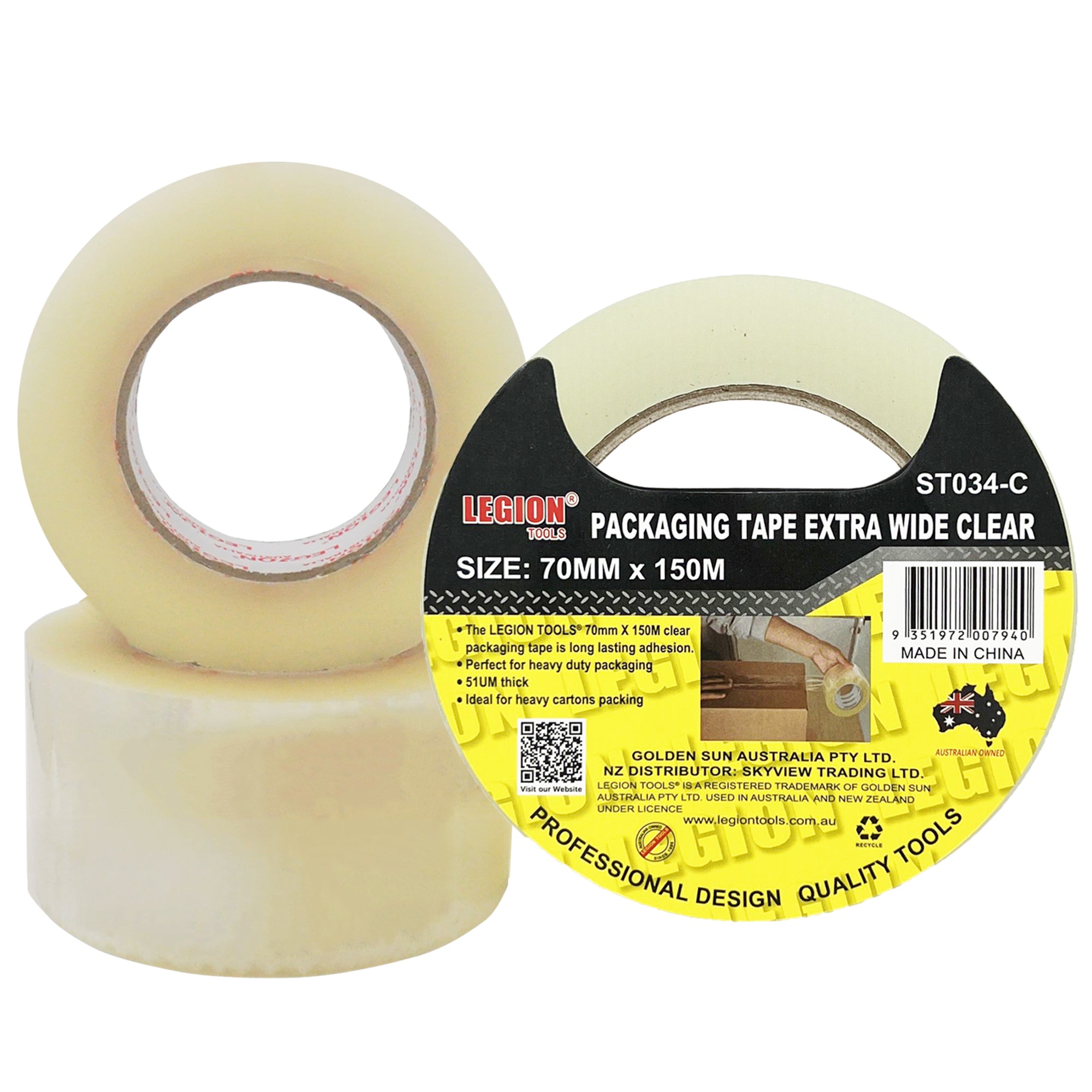 Packing Tape Extra Wide Clear 70mm x150M – Legion Warehouse
