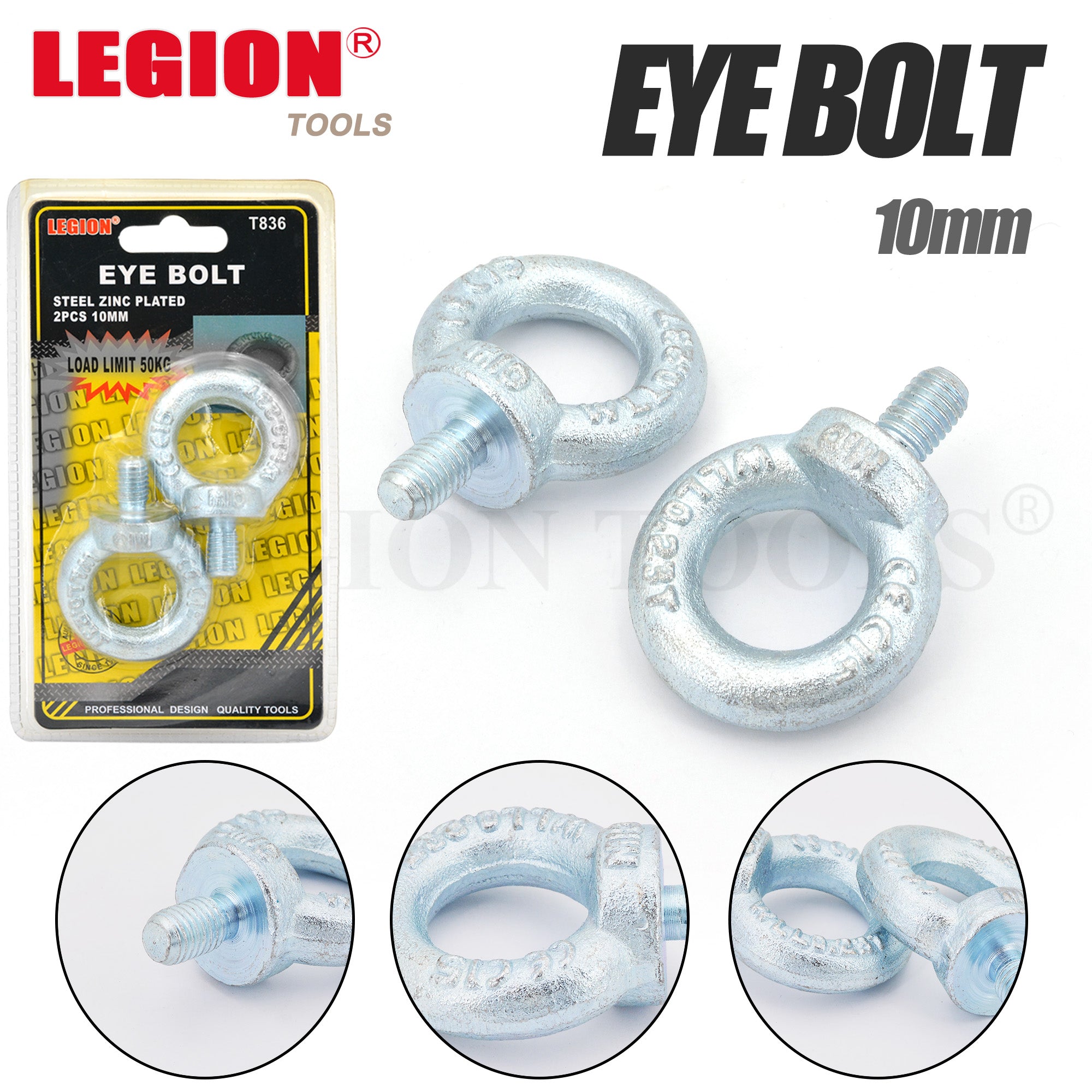 Galvanised Eye Bolt Lifting – Legion Warehouse