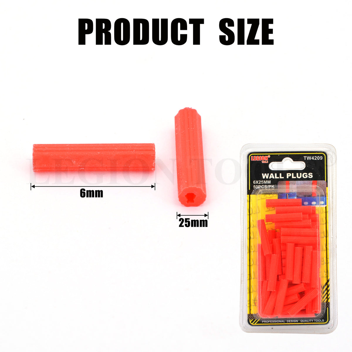 Red Plastic Wall Plug Anchor 6×25mm – Legion Warehouse
