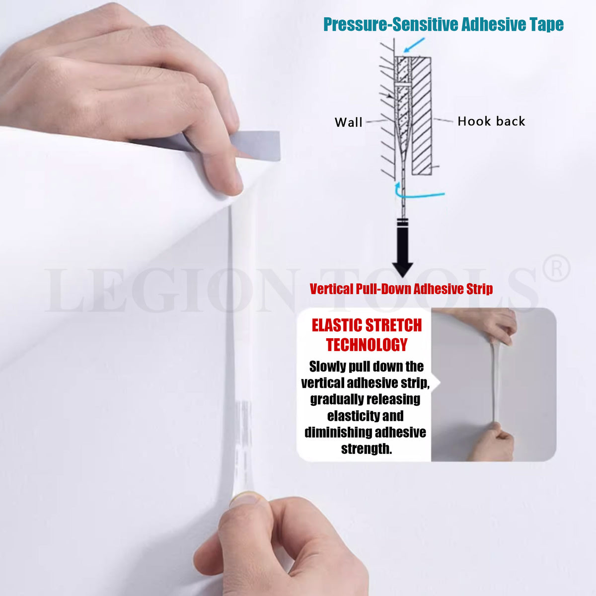 White Removable Hooks Self Adhesive – Legion Warehouse