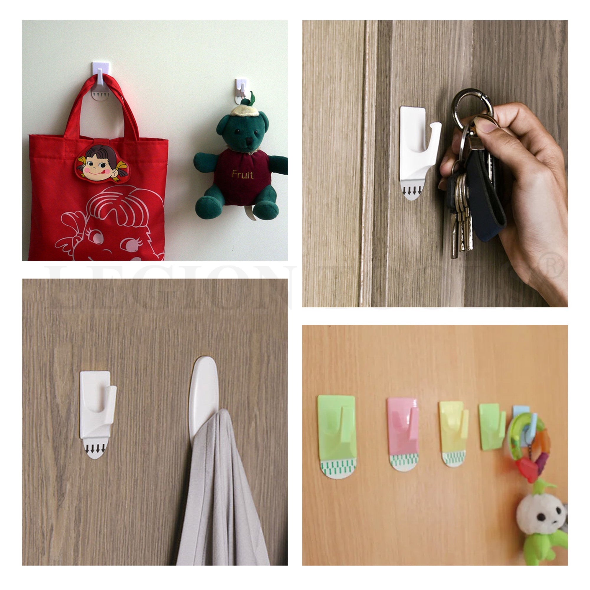 White Removable Hooks Self Adhesive – Legion Warehouse