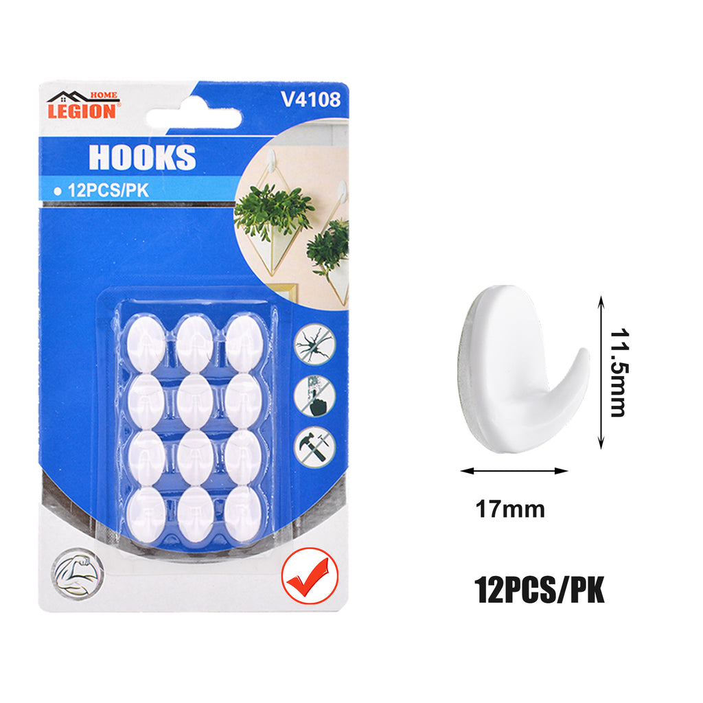 White Removable Hooks Self Adhesive – Legion Warehouse