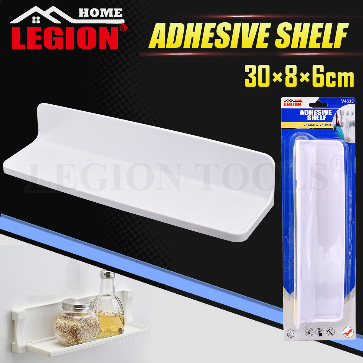 Self Adhesive Works Shelf Wall Mounted Shelf – Legion Warehouse
