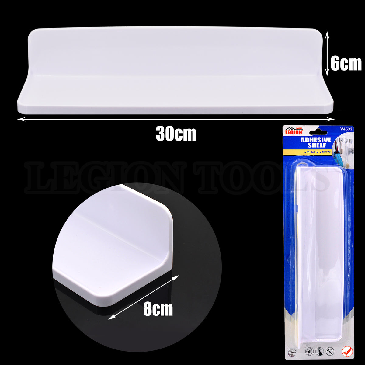 Self Adhesive Works Shelf Wall Mounted Shelf – Legion Warehouse