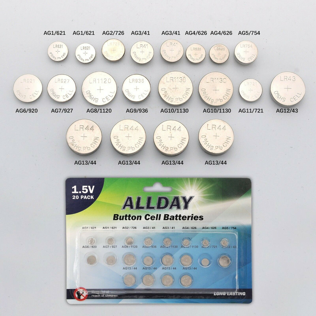 Assorted ALKALINE BUTTON CELLS Batteries – Legion Warehouse