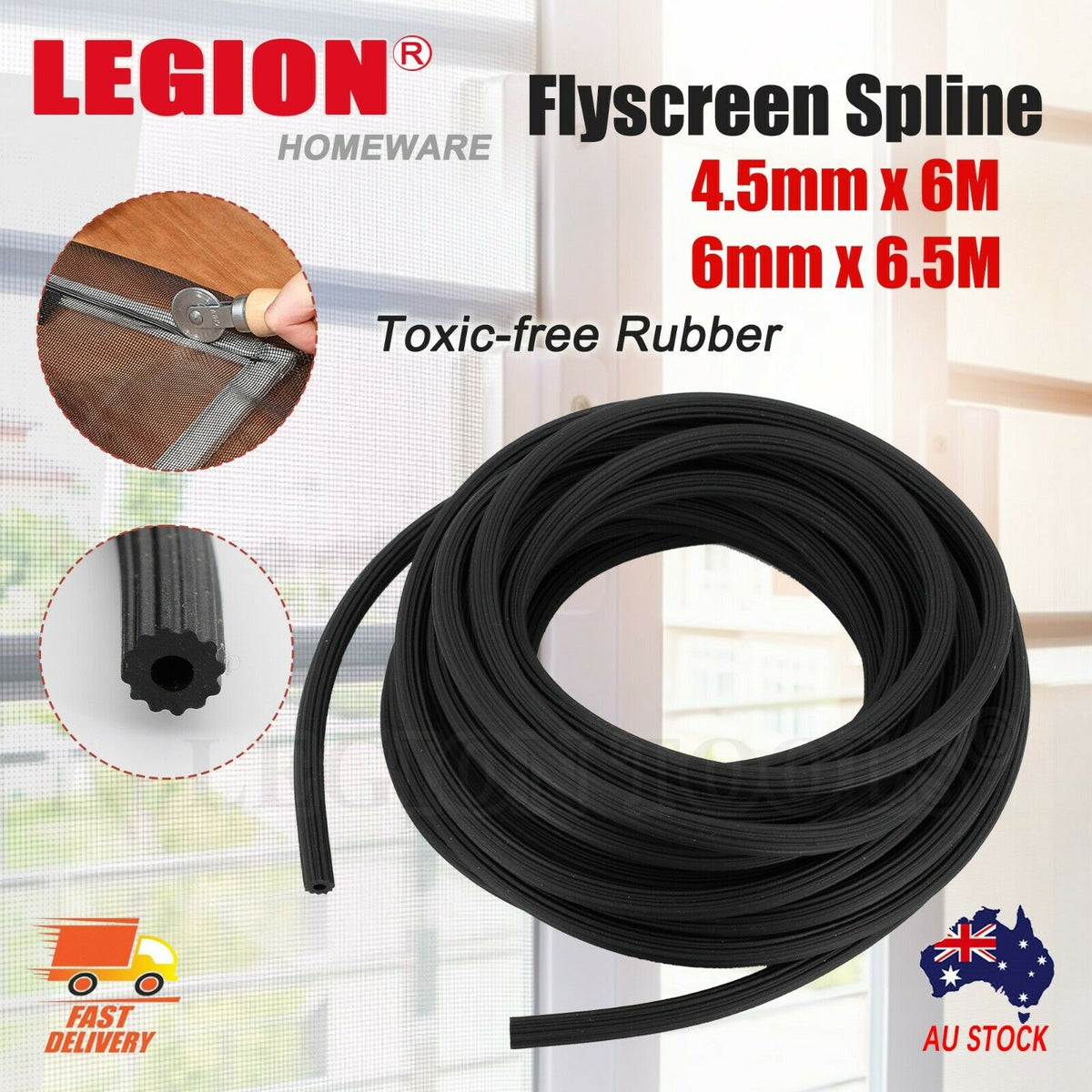Black Flyscreen Spline 2 Sizes – Legion Warehouse