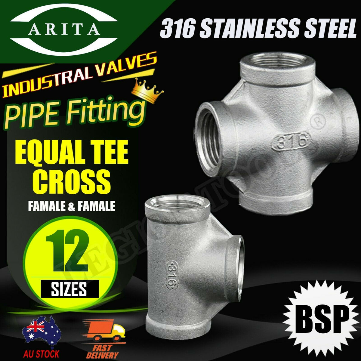 Equal Tee Cross Female Pipe Fitting | ARITA – Legion Warehouse