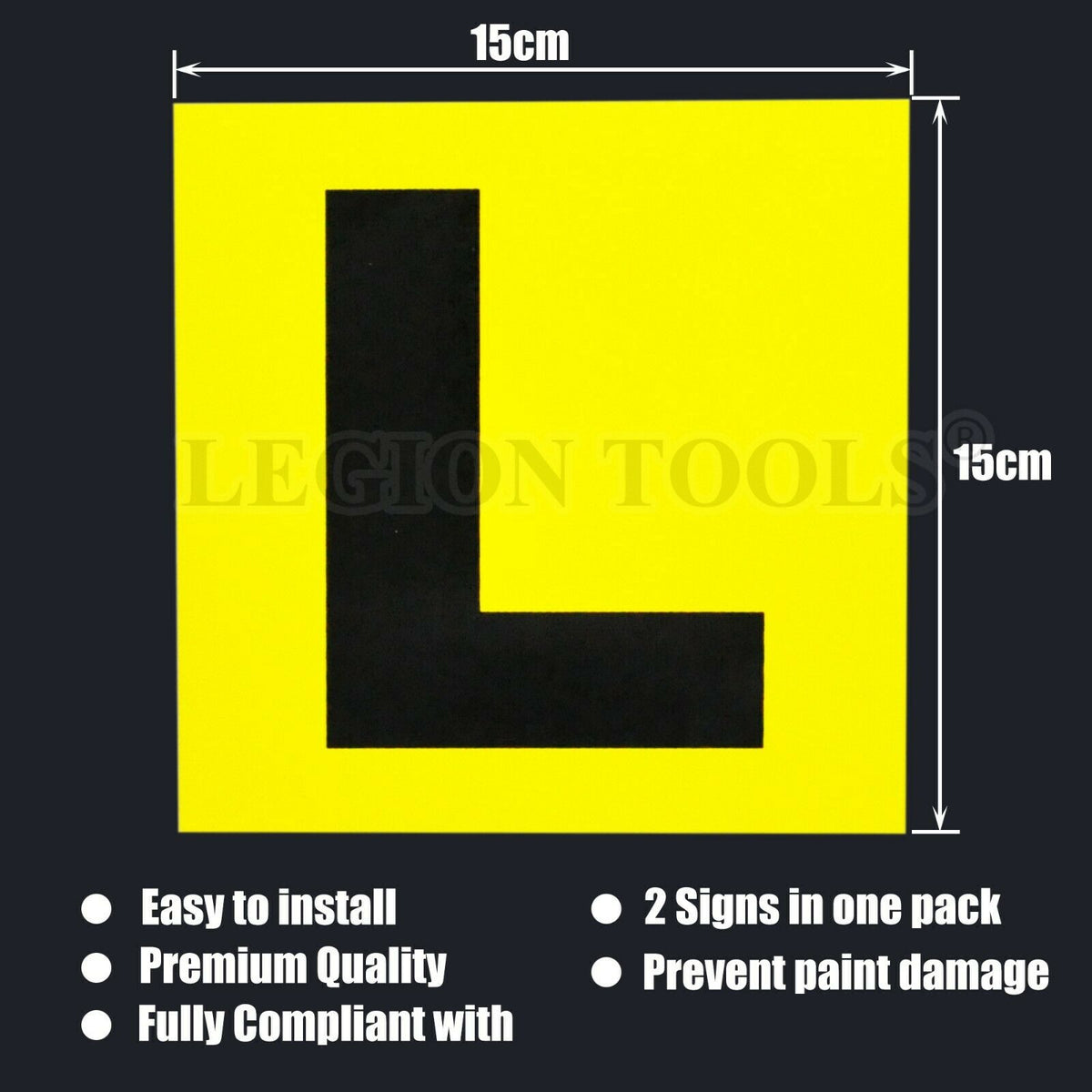 Magnetic Yellow Learner L Plate 2PCS – Legion Warehouse