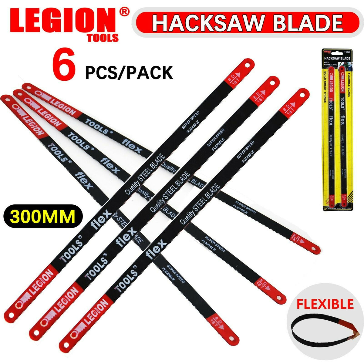 Hacksaw Blades Bi-metal Steel 12" 300mm 6pc/pack – Legion Warehouse