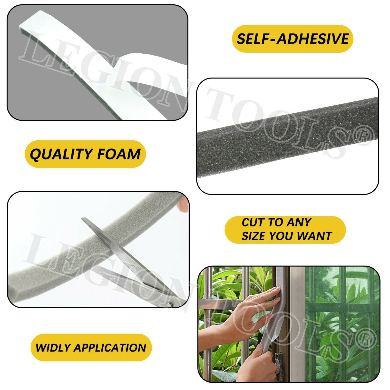 Self Adhesive Weather Seal 6MM x 9MM x 5M – Legion Warehouse