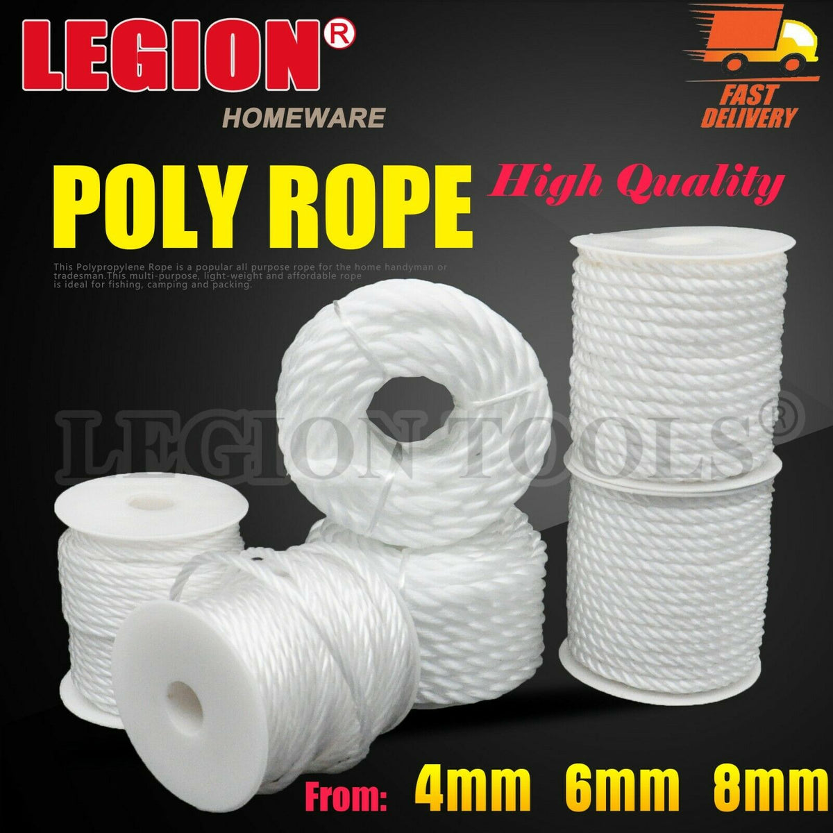 White Poly Rope 4 Sizes – Legion Warehouse