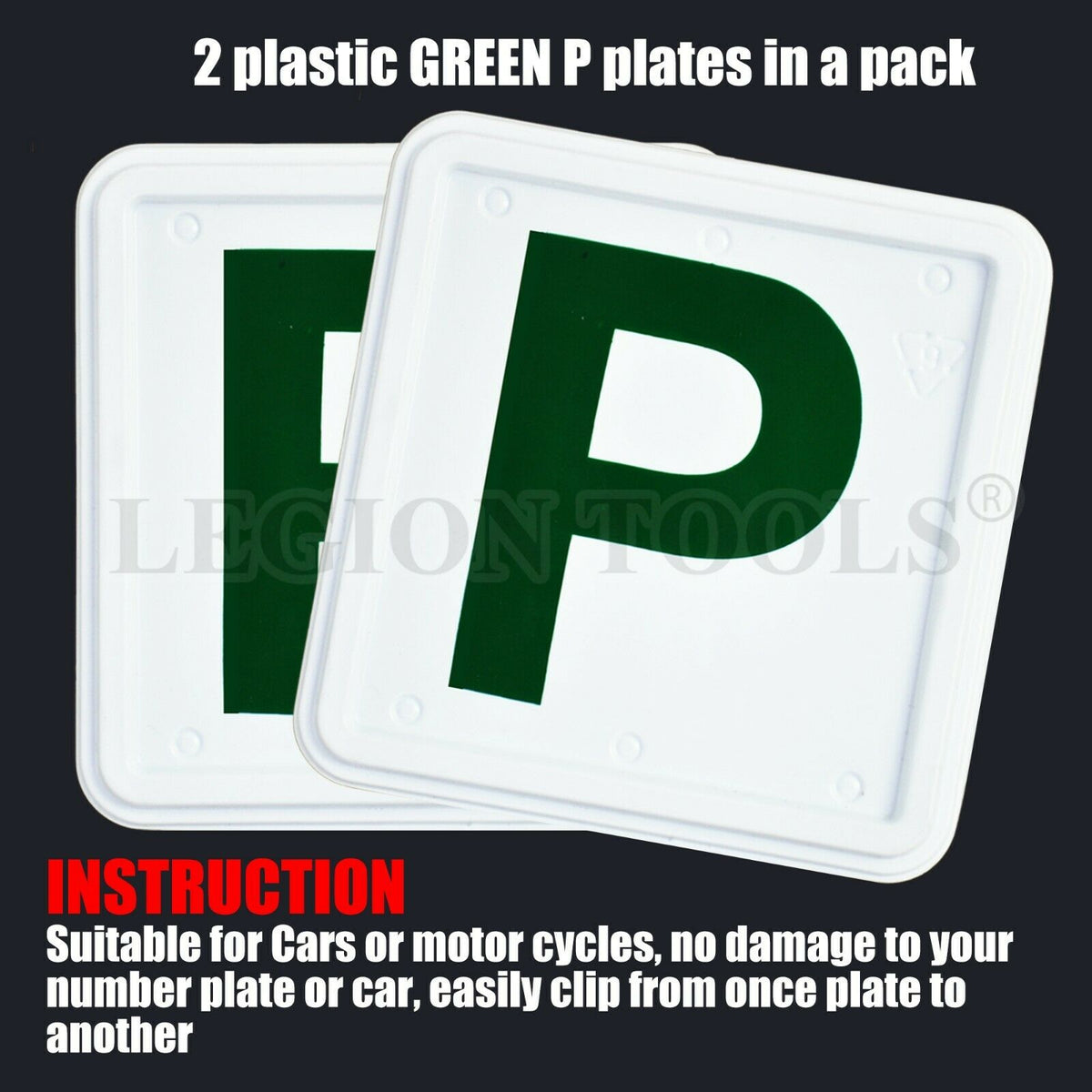 Plastic Green P Plate Set 2PCS – Legion Warehouse