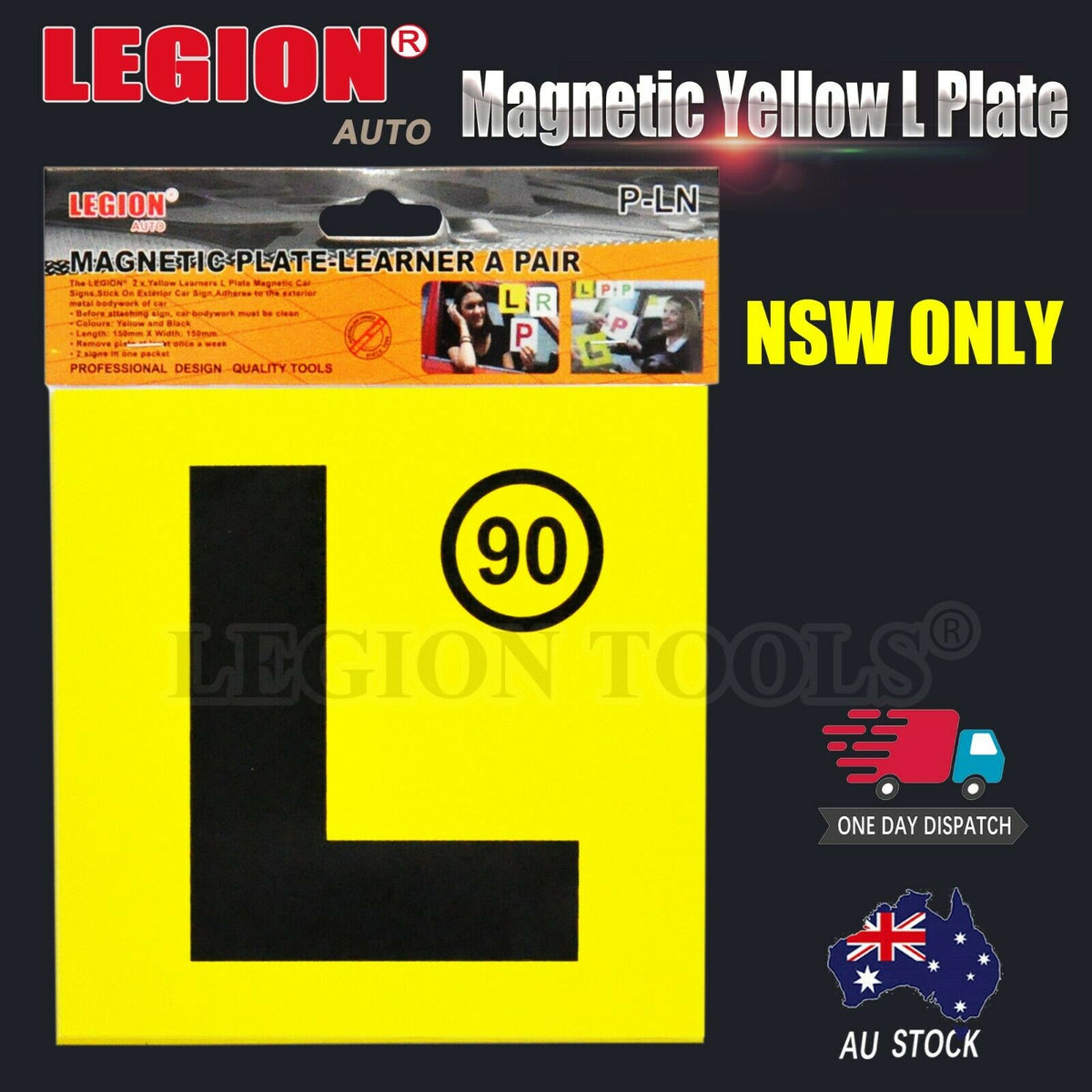 Magnetic Yellow Learner L Plate 2PCS – Legion Warehouse