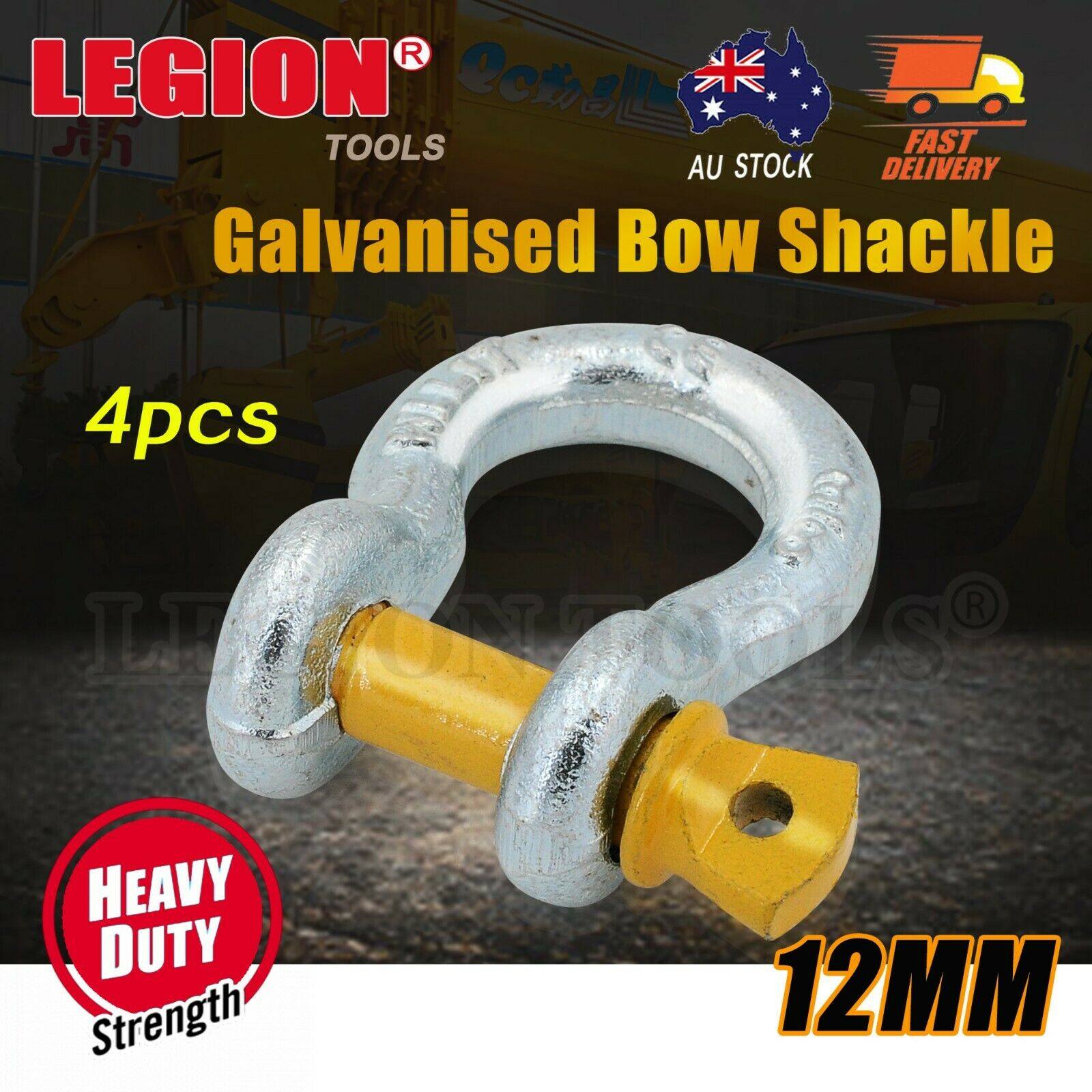 Galvanised Bow Shackle 4 × 12mm 4PCS – Legion Warehouse