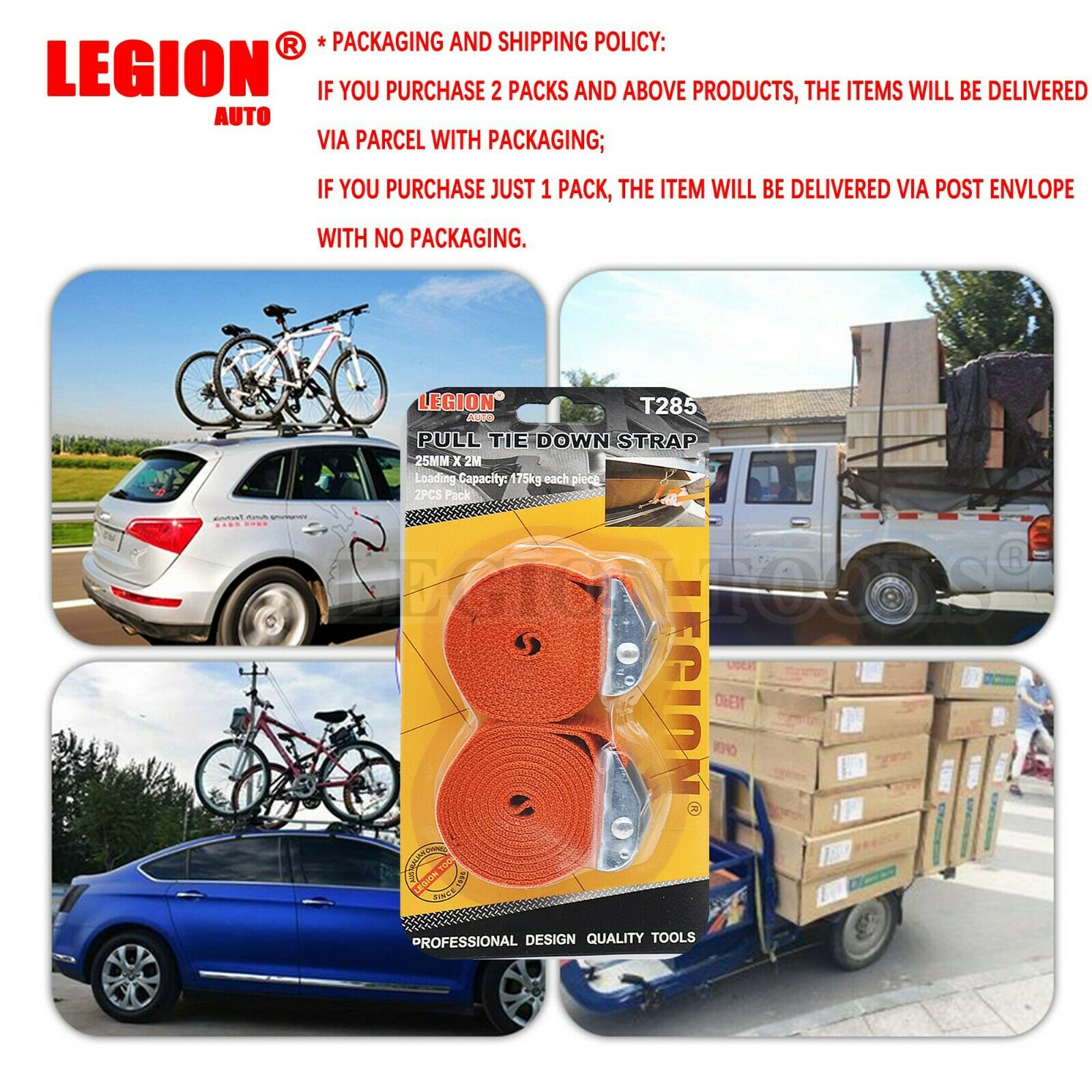 Pull Tie Down Strap 25MM X 2M – Legion Warehouse