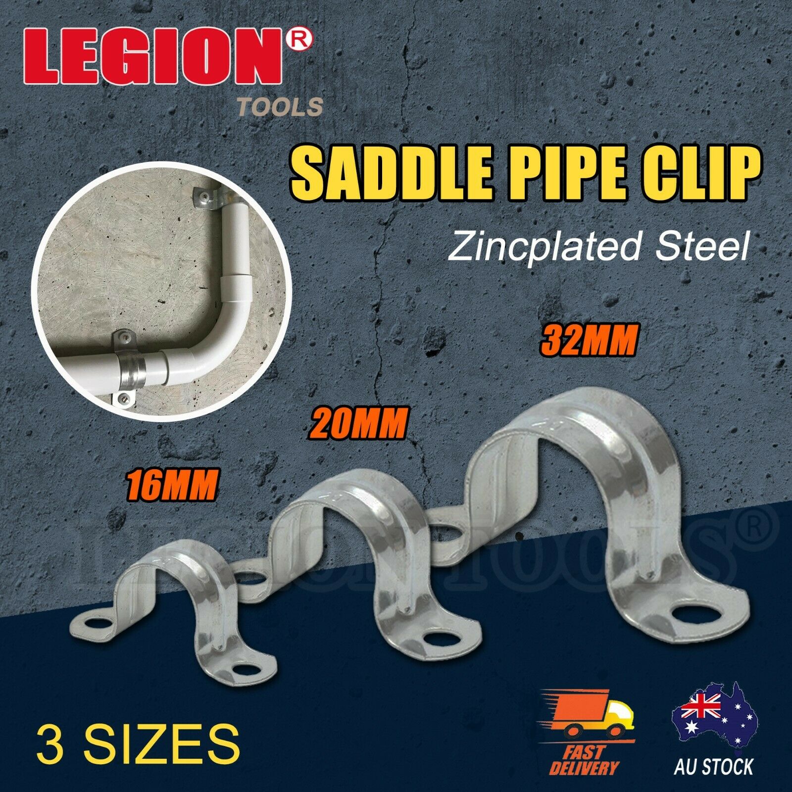 Galvanised Saddle Pipe Clips 16mm/20mm/32mm – Legion Warehouse