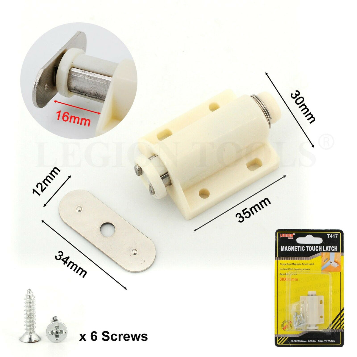 Magnetic Touch Latch White SET – Legion Warehouse