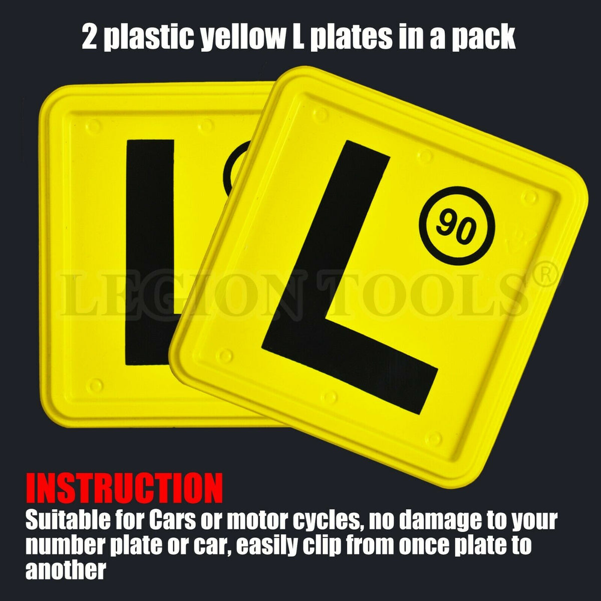Plastic L Plate With Clips – Legion Warehouse