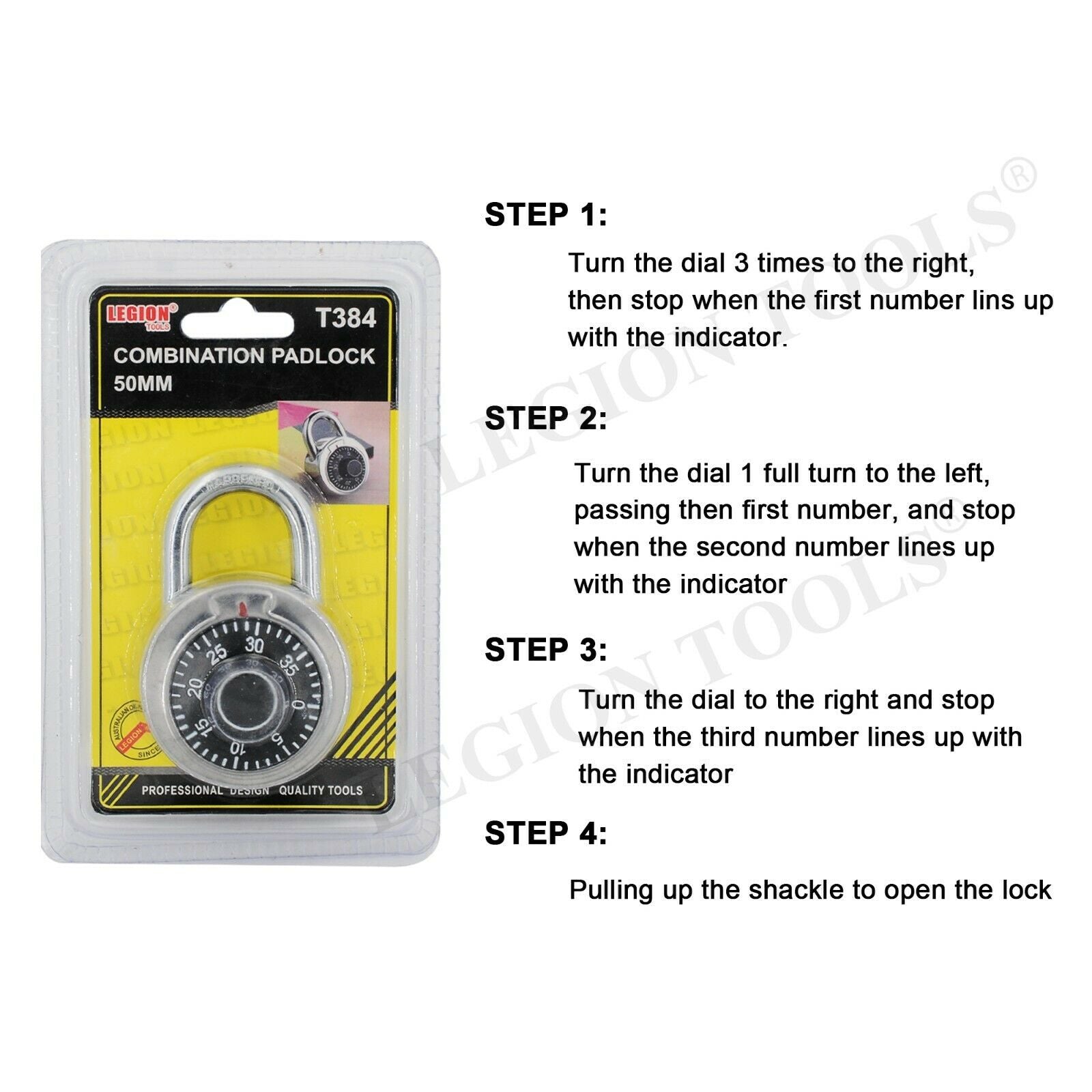 Combination Padlock 50mm – Legion Warehouse