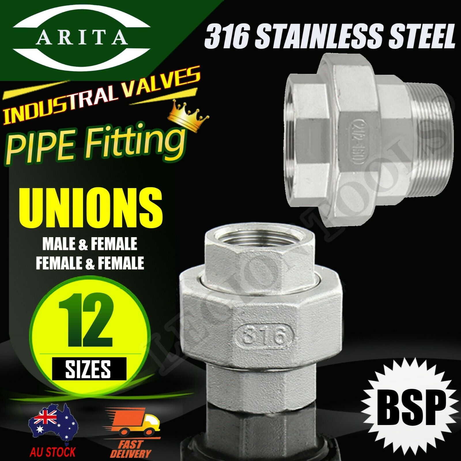 Stainless Steel Pipe Union 12 Sizes | ARITA – Legion Warehouse