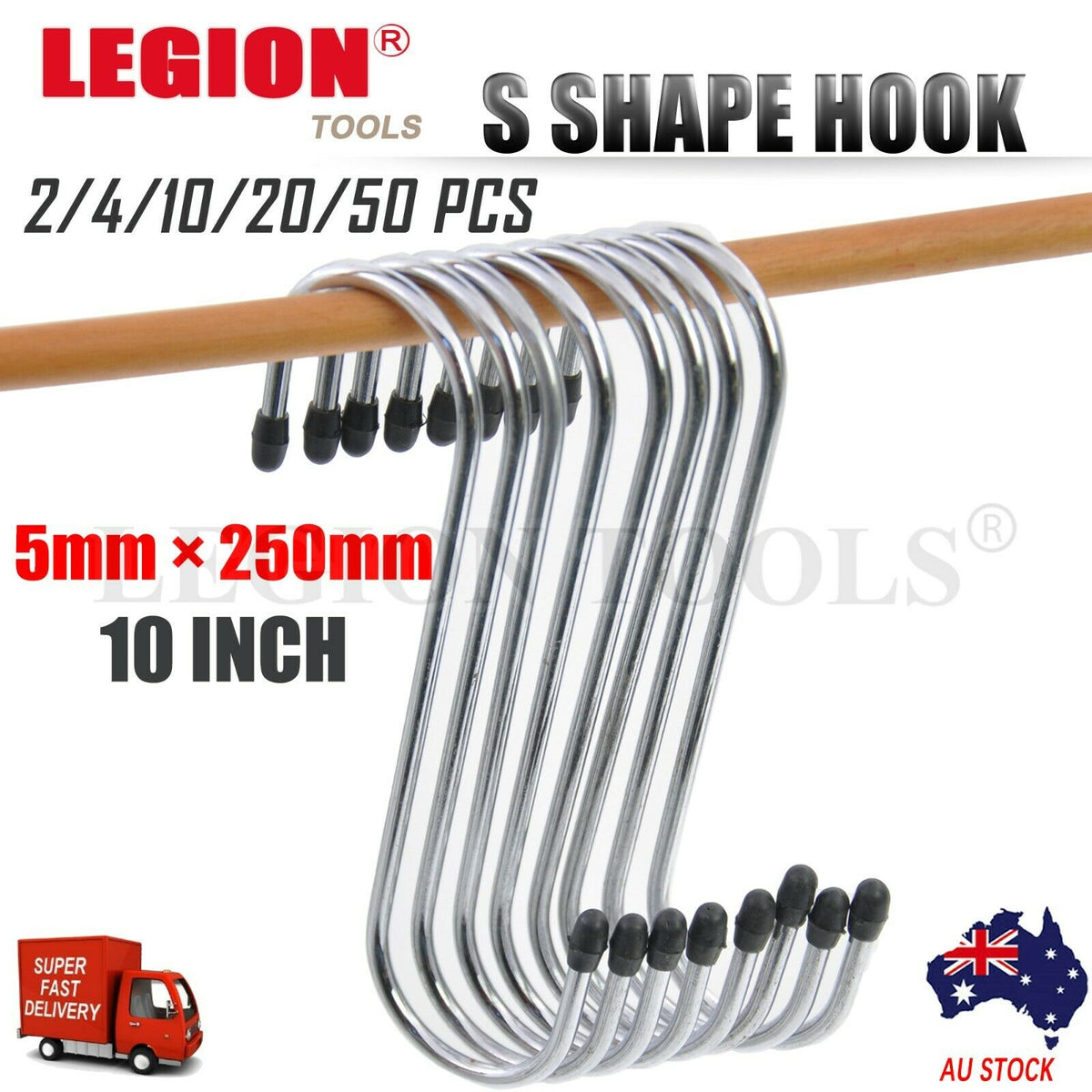 Steel S Shape Hook 5MM x 250MM – Legion Warehouse