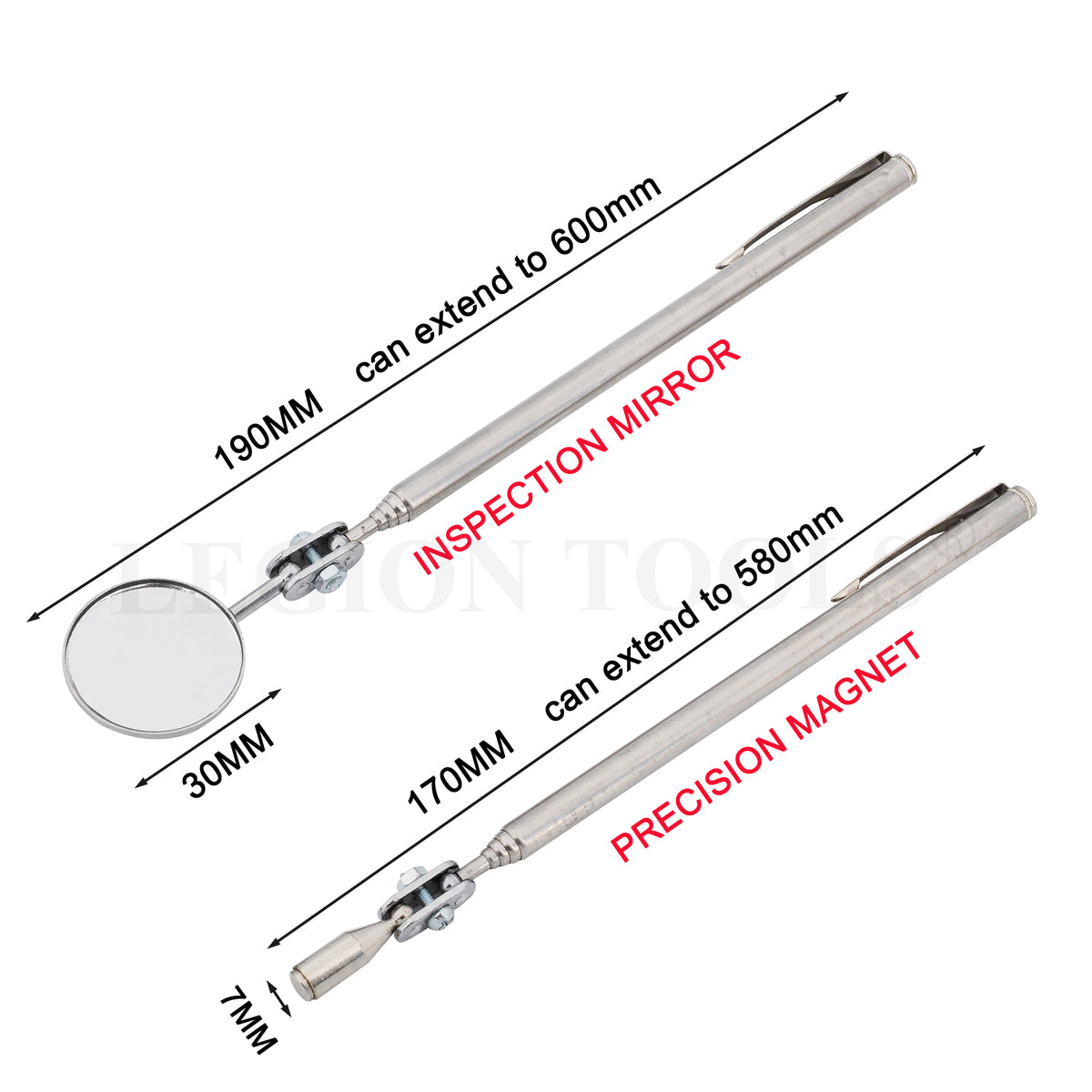 Magnetic Pick Up & Inspection Mirror 2PCS – Legion Warehouse