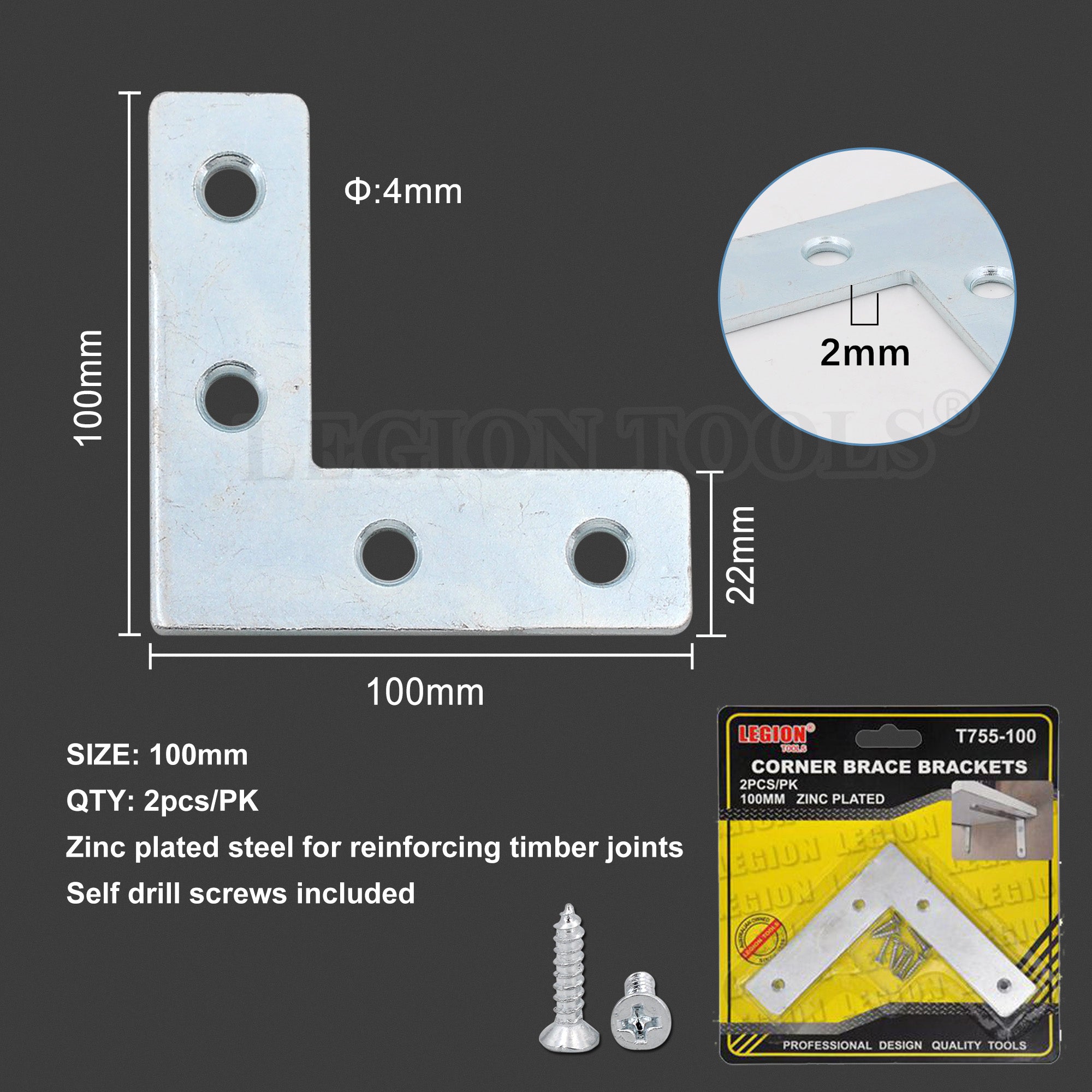 Zinc Plated Corner Brace Brackets – Legion Warehouse