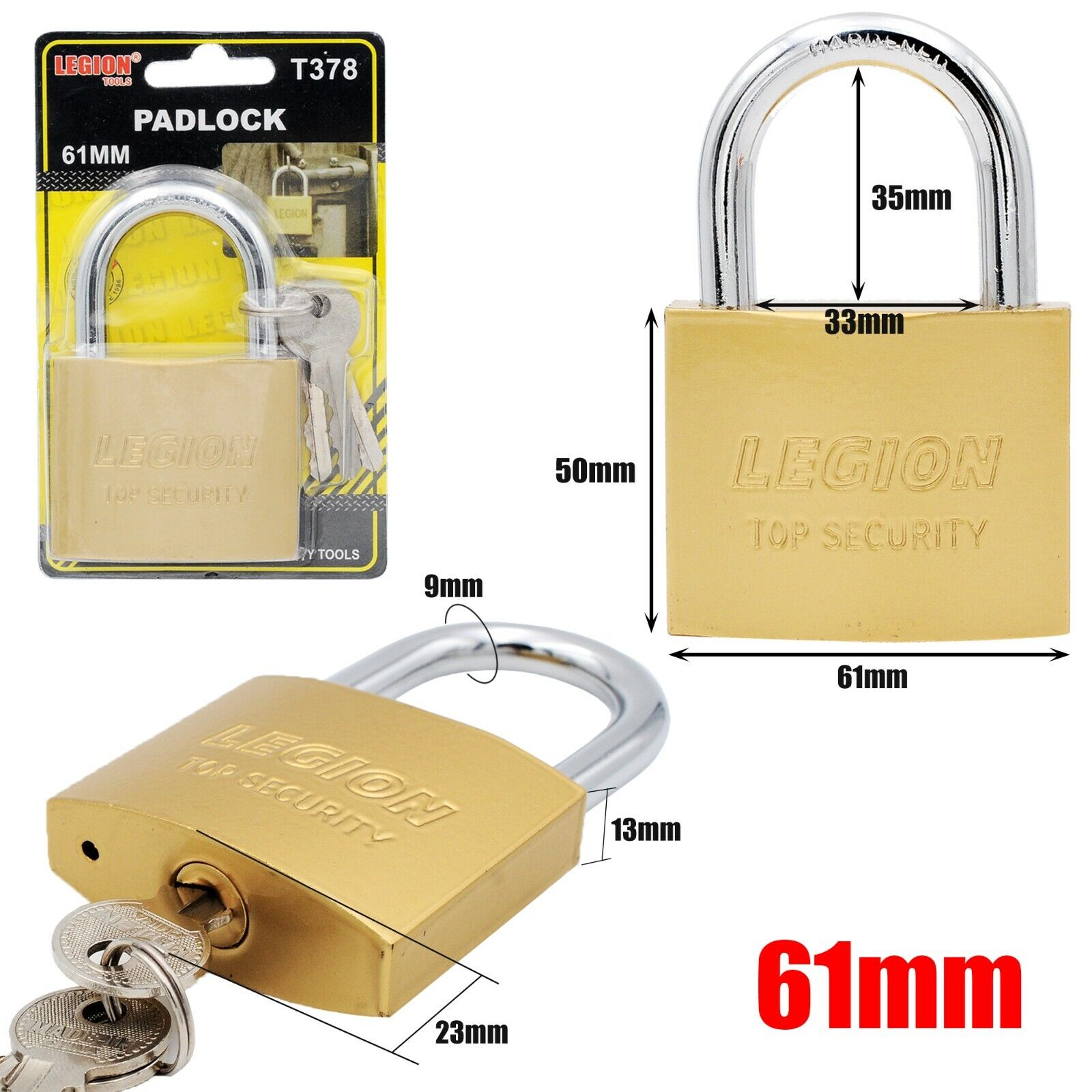 Padlock 20/25/32/38/48/61mm 6 Sizes – Legion Warehouse
