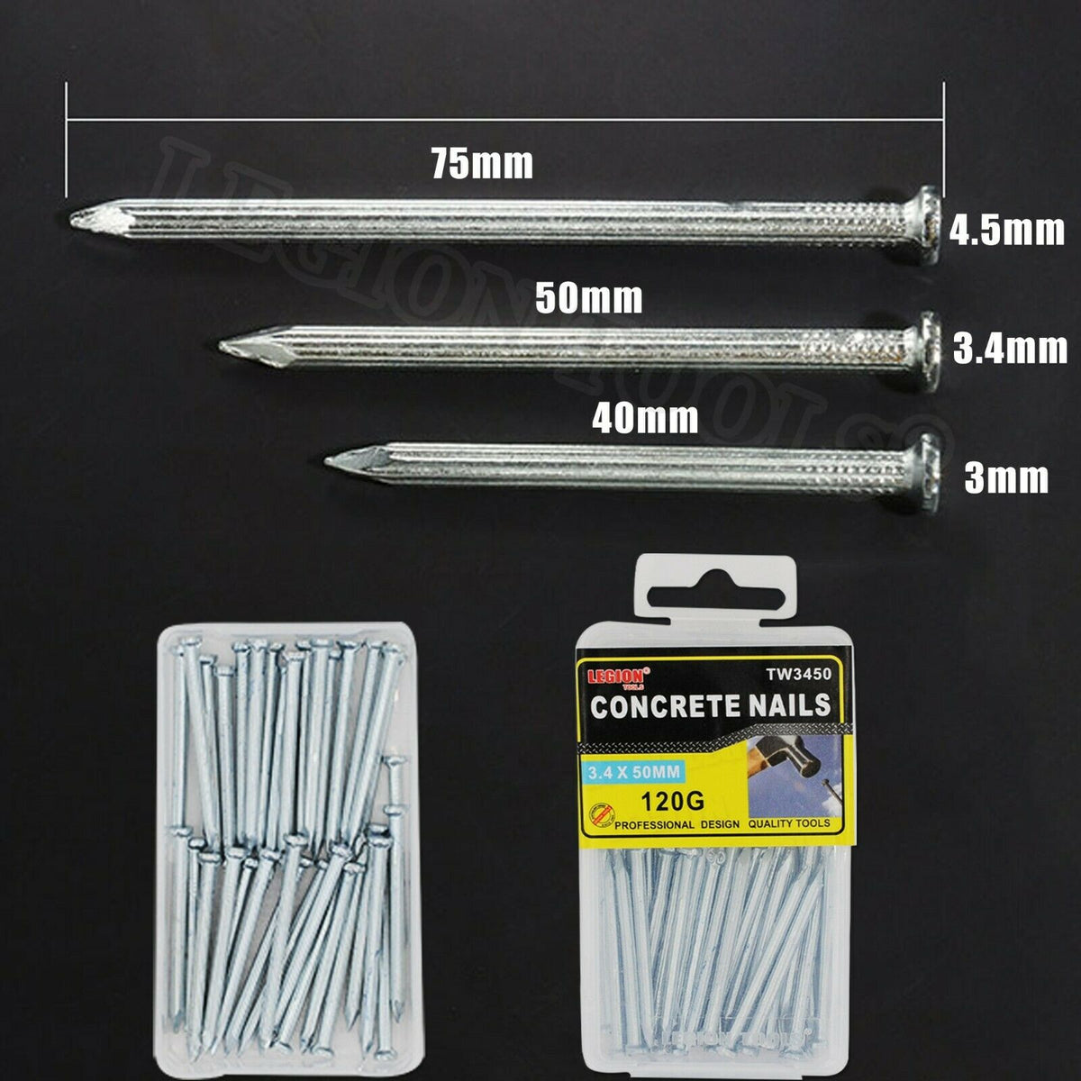 Concrete Nails 3 Sizes – Legion Warehouse