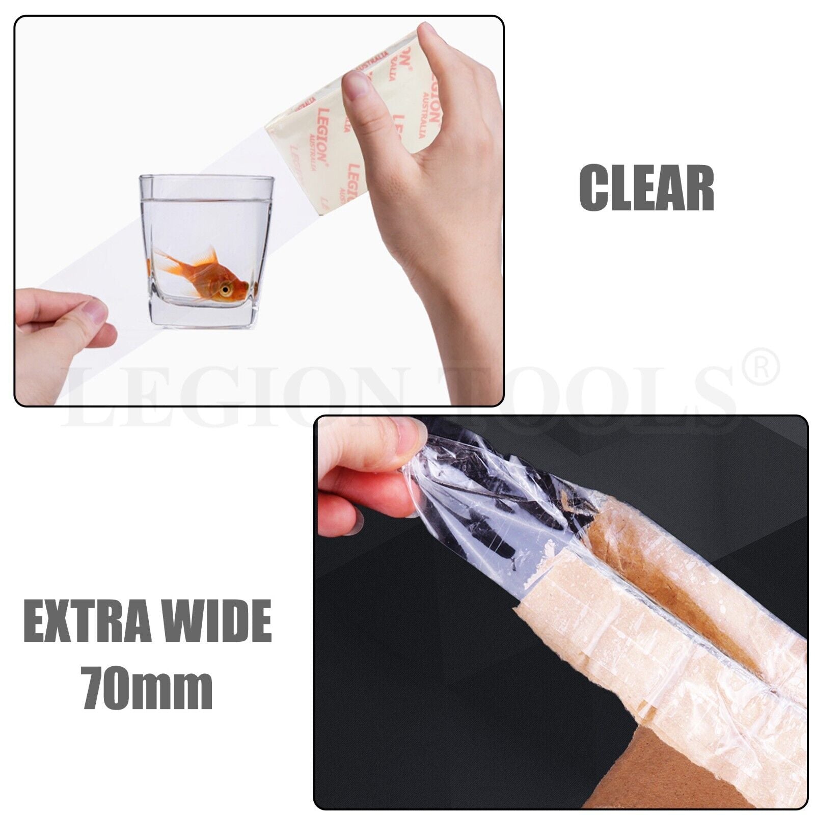 Packing Tape Extra Wide Clear 70mm x150M – Legion Warehouse