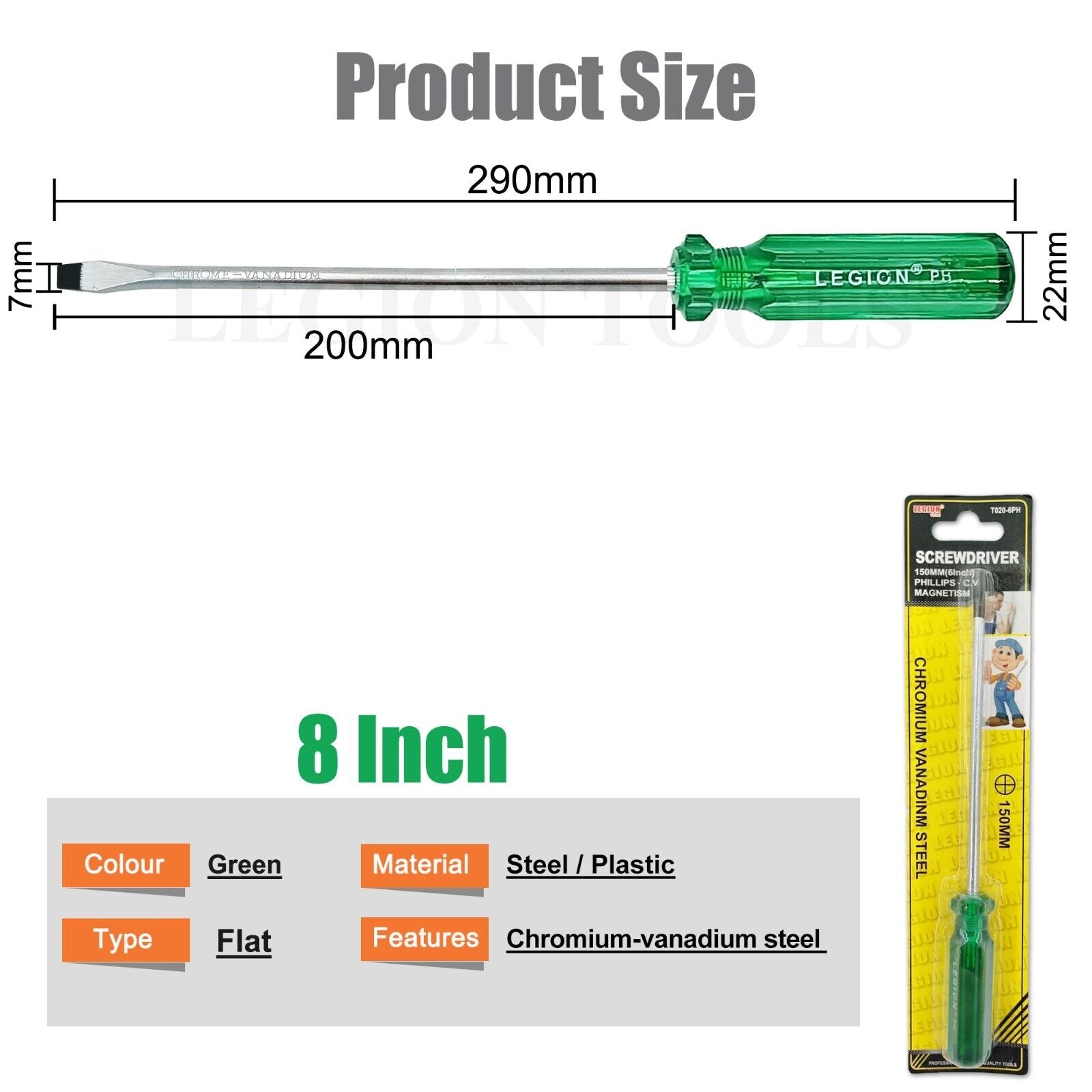 Screwdriver Flat & Philips 4"/6"/8" Plastic Handle – Legion Warehouse