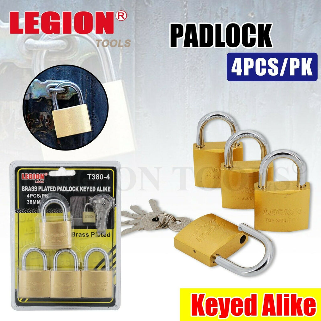 Brass Plated Padlock 38mm 4PCS/PK – Legion Warehouse