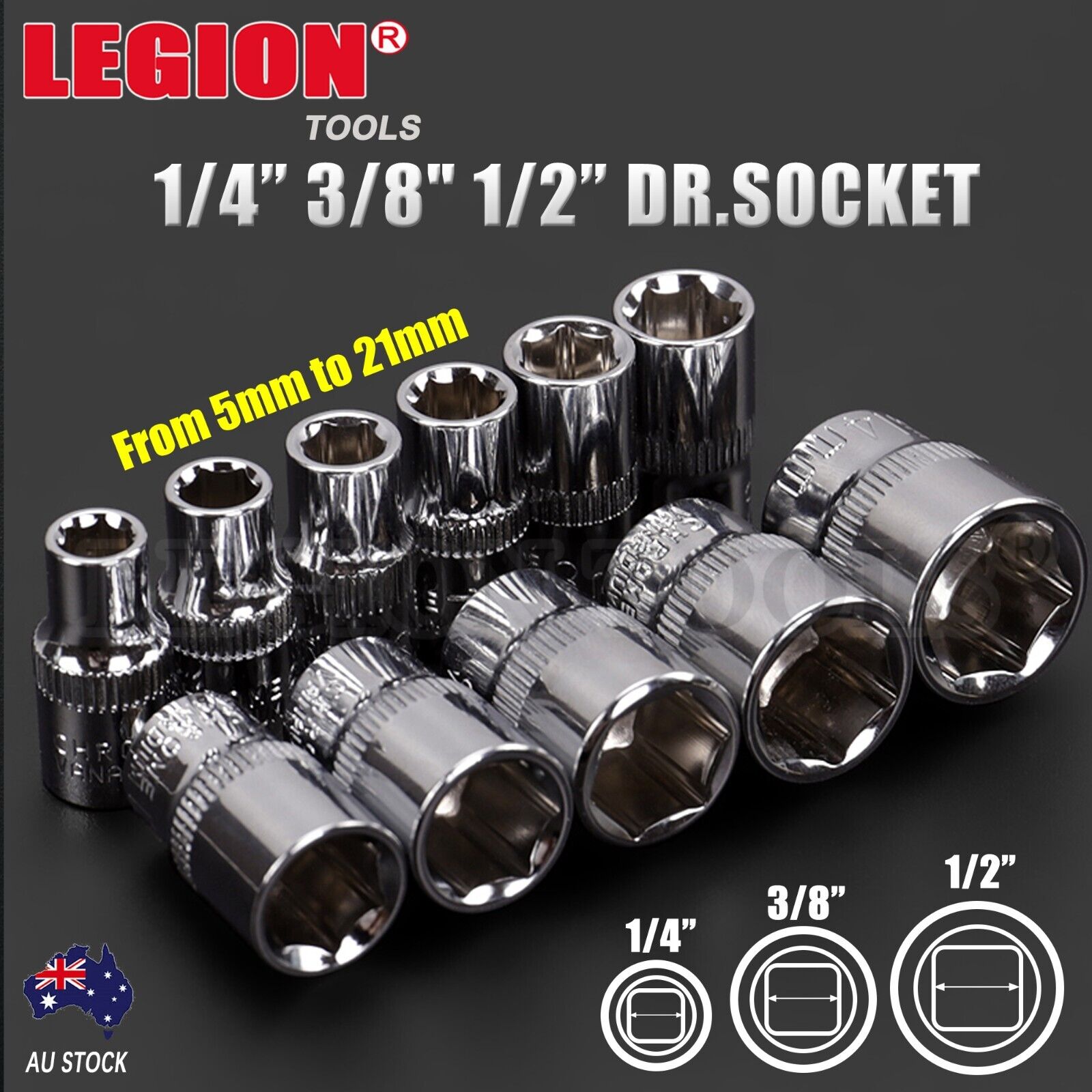 Socket Set 1/4" 3/8" 1/2" – Legion Warehouse